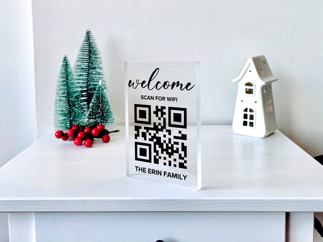 Personalized Wifi QR Sign - Personalized New Home Gift, QR Code Scanner ...