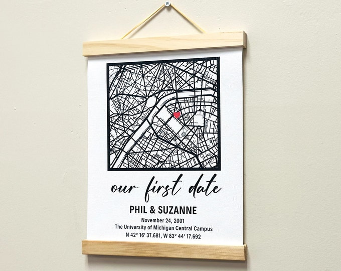 Where We Met Map /where It All Began /couple Map/ Gift for Her/ Gift ...