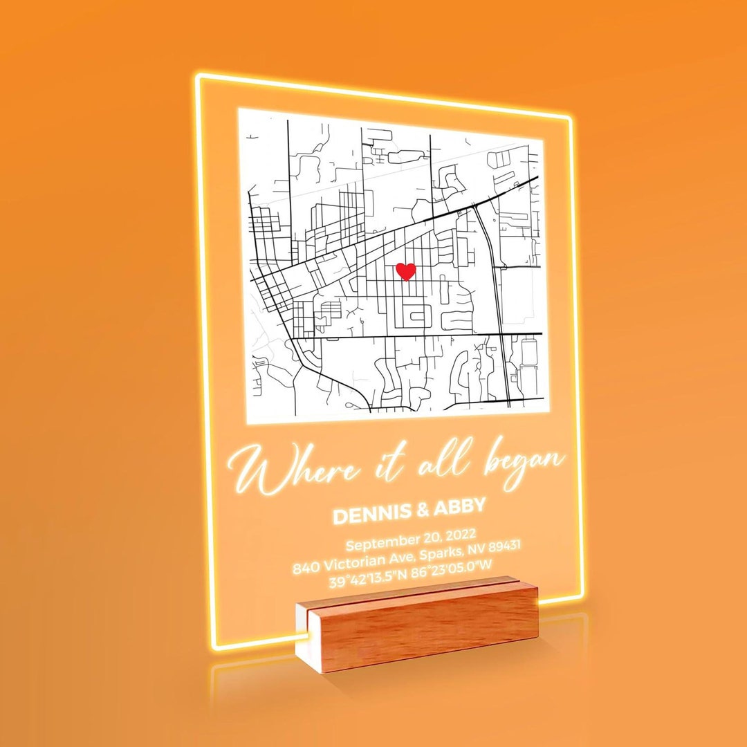 NEXT DAY SHIP Our First Date Map - Personalized Couple Map Where It ...