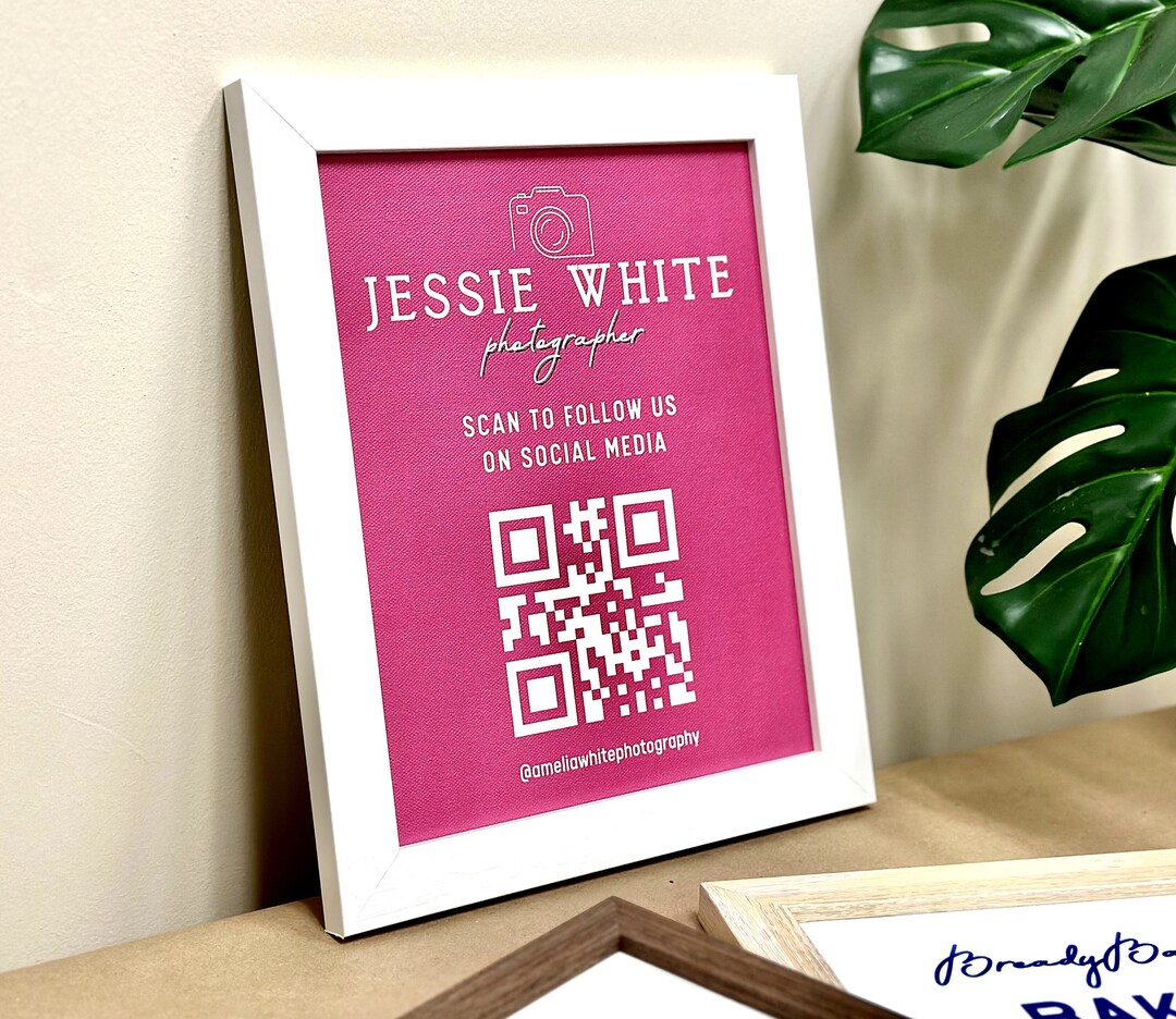 Small Business Display Framed Canvas Personalized QR Sign, Shop ...