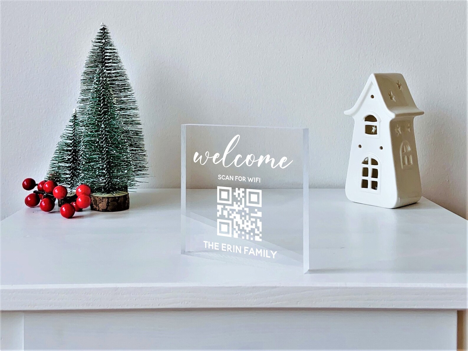 Personalized Wifi QR Sign Personalized New Home Gift, QR Code Scanner ...