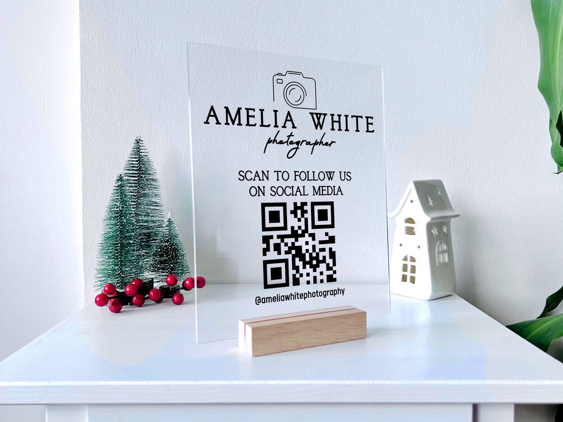 Custom Acrylic Business Decoration Sign Personalized QR - Etsy