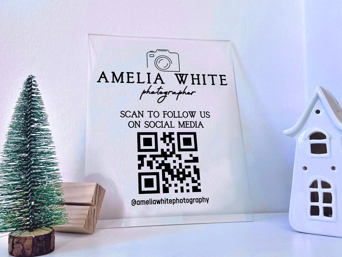Custom Acrylic Business Decoration Sign Personalized QR - Etsy