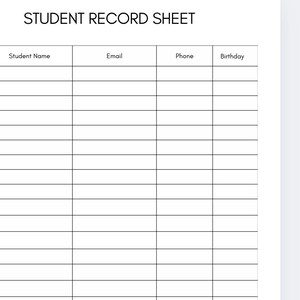Student Record Sheet,student Register,teacher Log Sheet,classroom ...