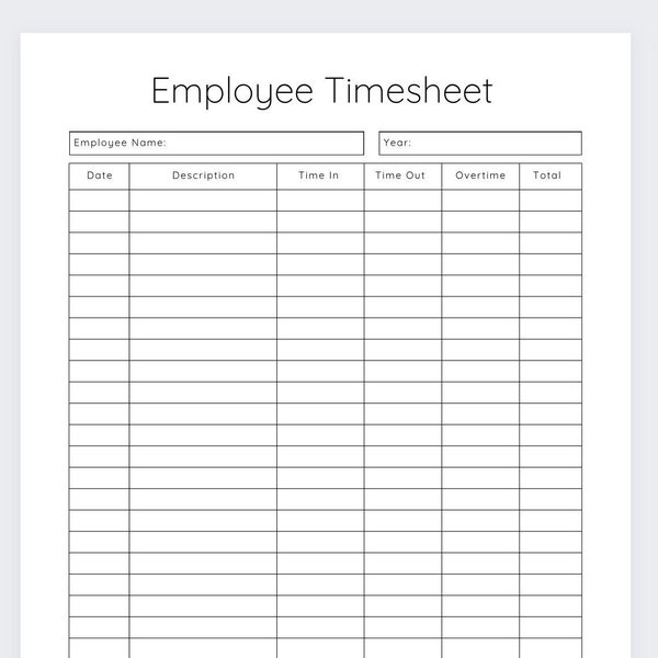 Timesheet - Etsy