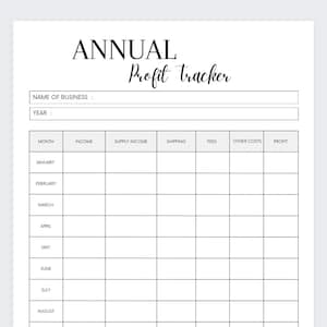 Profit Tracker,small Business Planner,sales Tracker,profit Planner ...