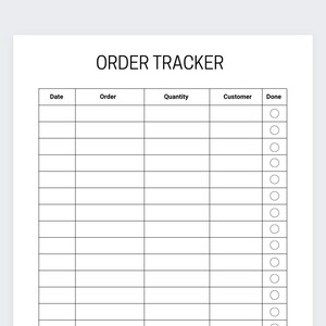 Order Trackersmall Business Plannerorder Formsmall Business - Etsy
