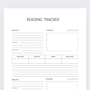 Reading Tracker,book Log,reading Journal,book Club Tracker,reading ...
