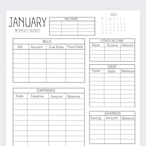 12 Month Minimalistic 2024,personal Budget,budget Binder,biweekly ...