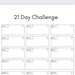 21 Day Challenge Template,three Week Challenge Template,21 Day ...