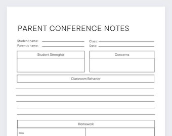 Parent/ Teacher Conference Form - Etsy