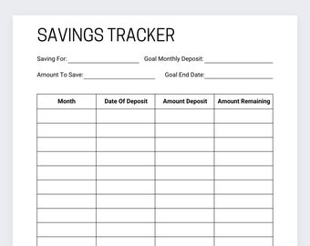 Money Savings Form - Etsy