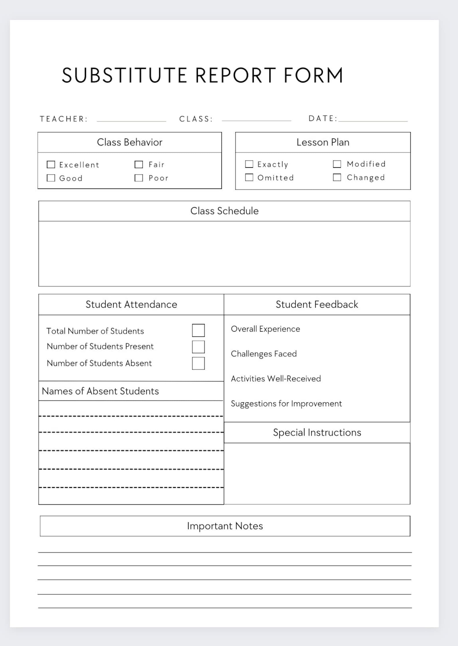 Substitute Teacher Review,substitute Teacher,lesson Review,classroom ...