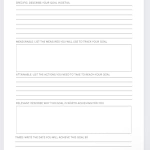 Smart Goal Planner,organizer Pages,goal Tracker,goal Planning Worksheet ...