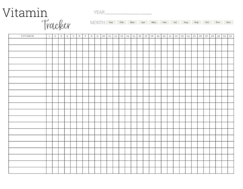 Vitamin Tracker, Vitamin Organizer, Vitamin List, Vitamin Log, Health ...