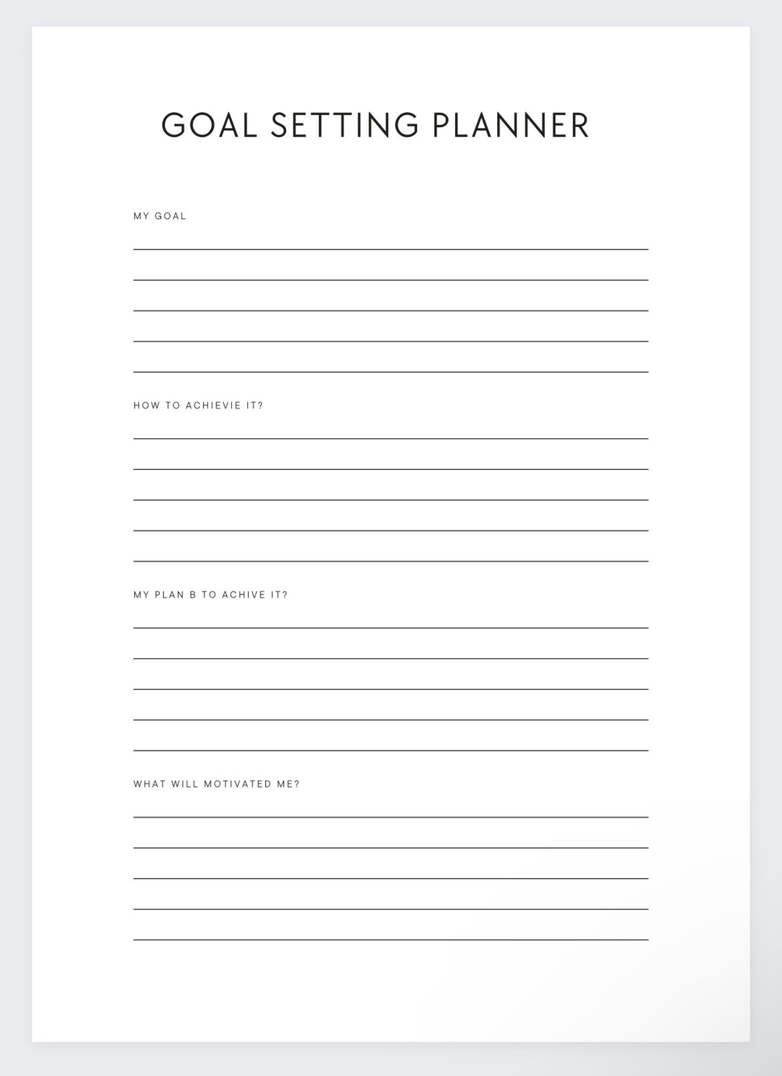 Goal Setting Planner,life Goals Planner,life Aspirations,goal Planning ...