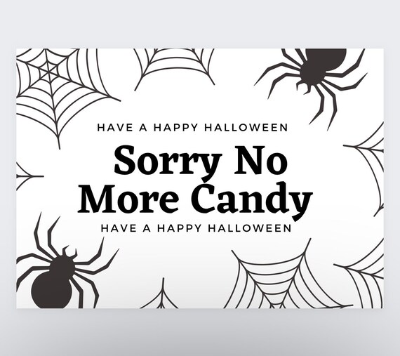 Printable Halloween Signs Free Printable Halloween Candy Signs