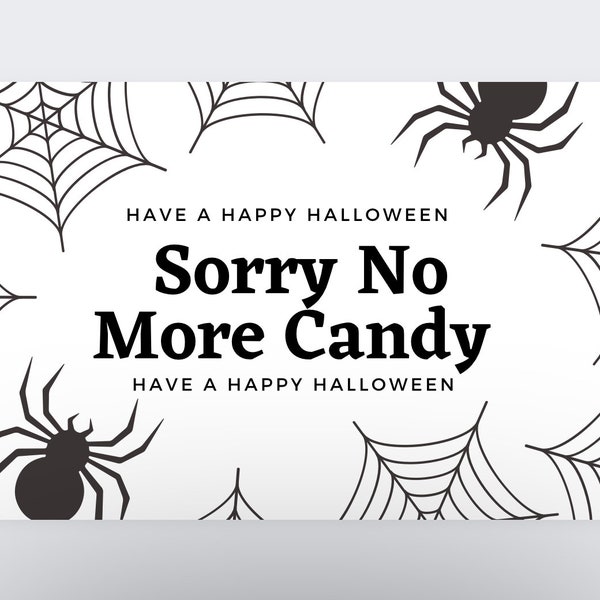 Sorry No Candy Sign - Etsy