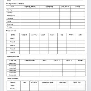 Fitness Tracker,exercise Planner,workout Journal,fitness Planner ...