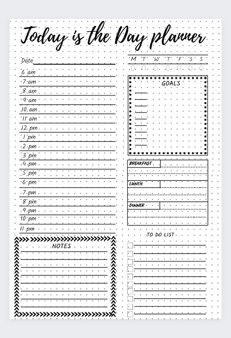Today is the Day Plannerdaily Plannerappointment - Etsy