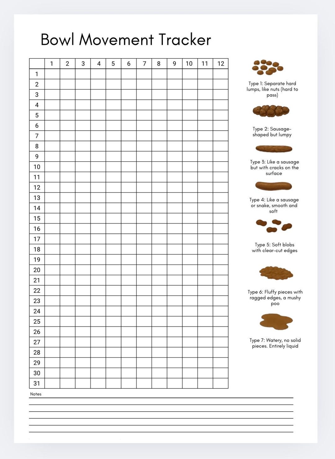 Bowel Movement Tracker,ibs Tracker,constipation Log,poop Tracker,gut ...