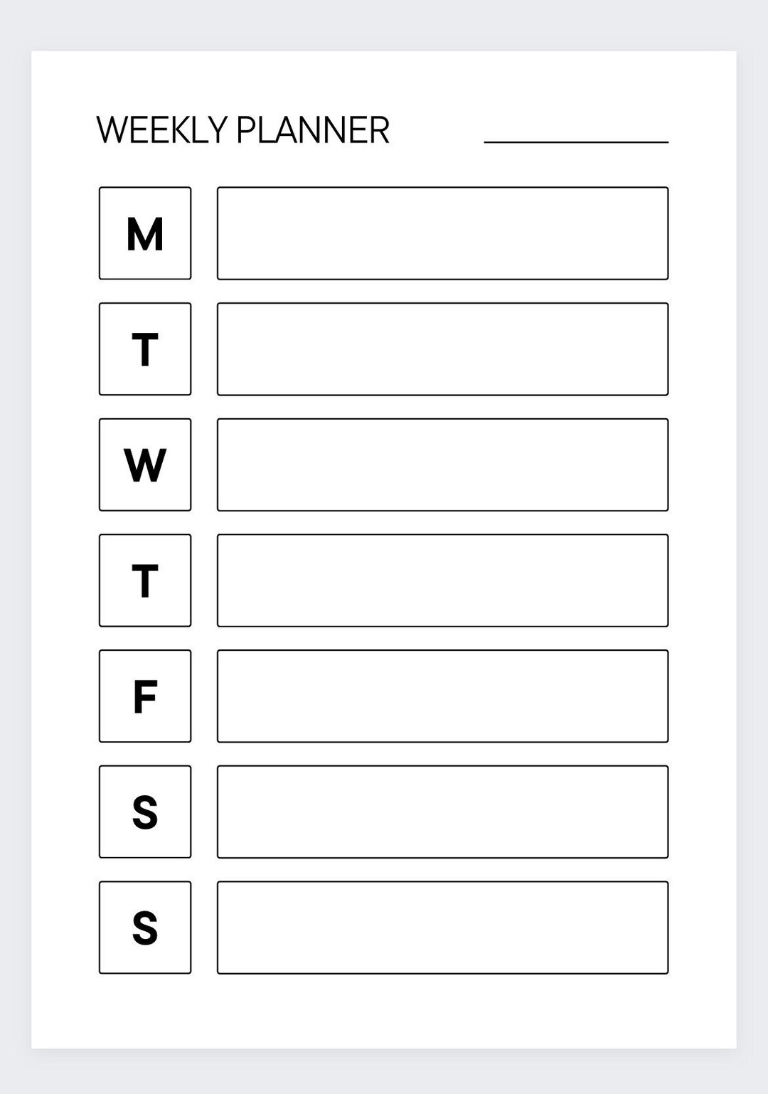 Monday to Friday Weekly Planner,daily Planner,day at Glance,daily ...