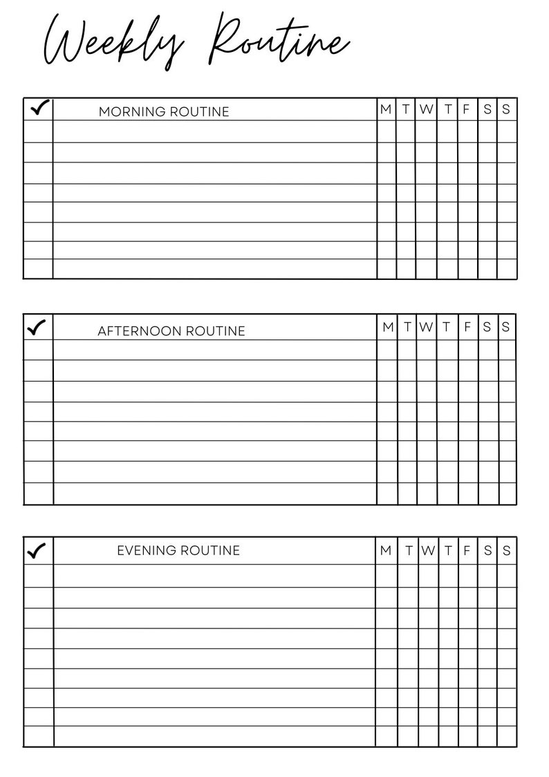 Weekly Routineweekly Plannerweekly Routine Weekly - Etsy