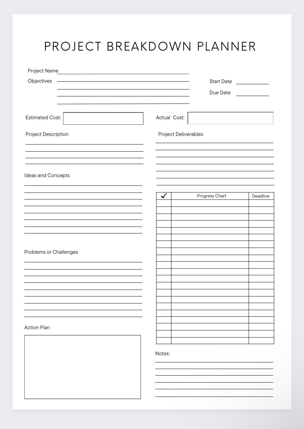 Project Breakdown Planner,project Delivery,meeting Agenda,project ...
