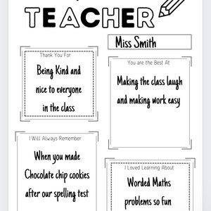 The Best Thing Teacher,all About My Teacher,teacher Appreciation Gift ...