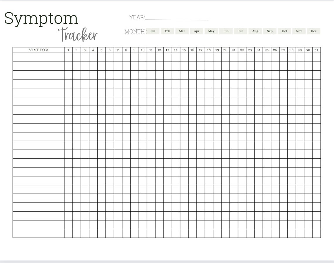 Symptom Trackerprintable Medical Plannermedical - Etsy
