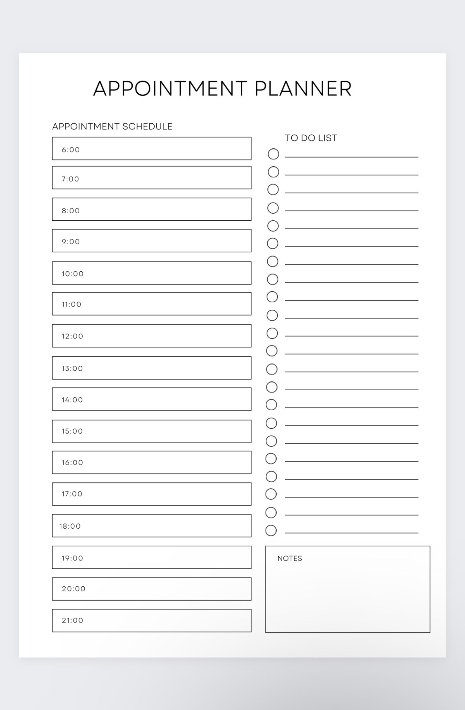 Appointment Planner,hourly Planner Daily,daily Schedule,hourly Planner ...