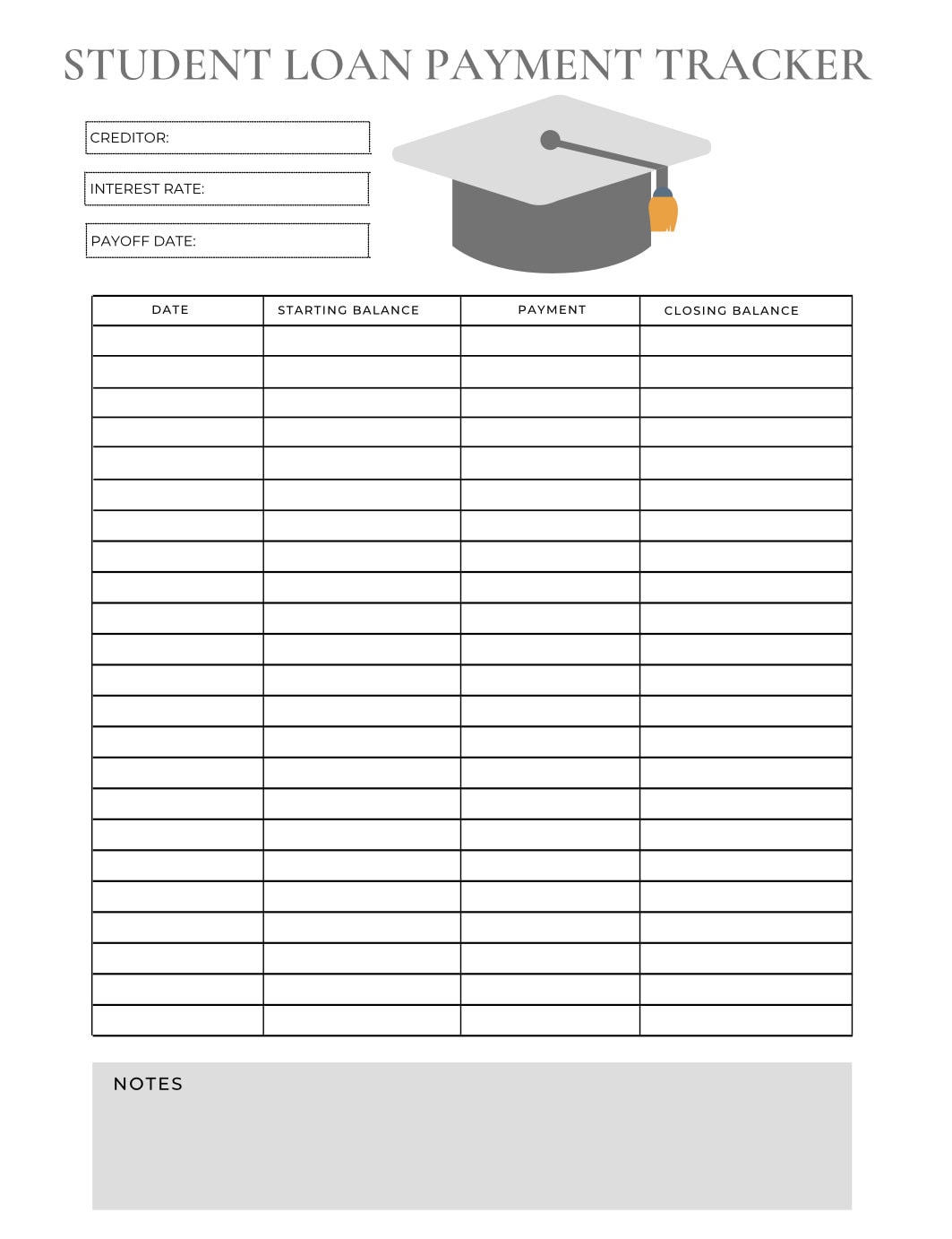 Student Loan Payment Tracker,credit Card Payoff,debt Tracker,debt ...