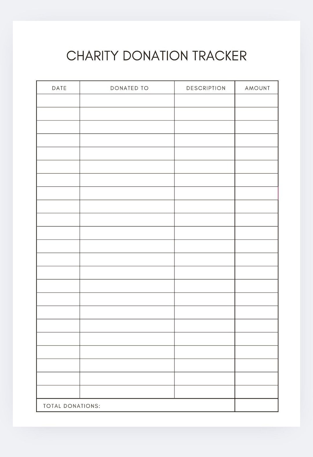 Charity Donation Tracker,donation Log,donation Budget,charity Planner ...