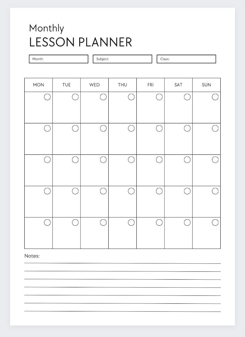 Lesson Plan Template, Lesson Planner Printable, Homeschool Teacher ...