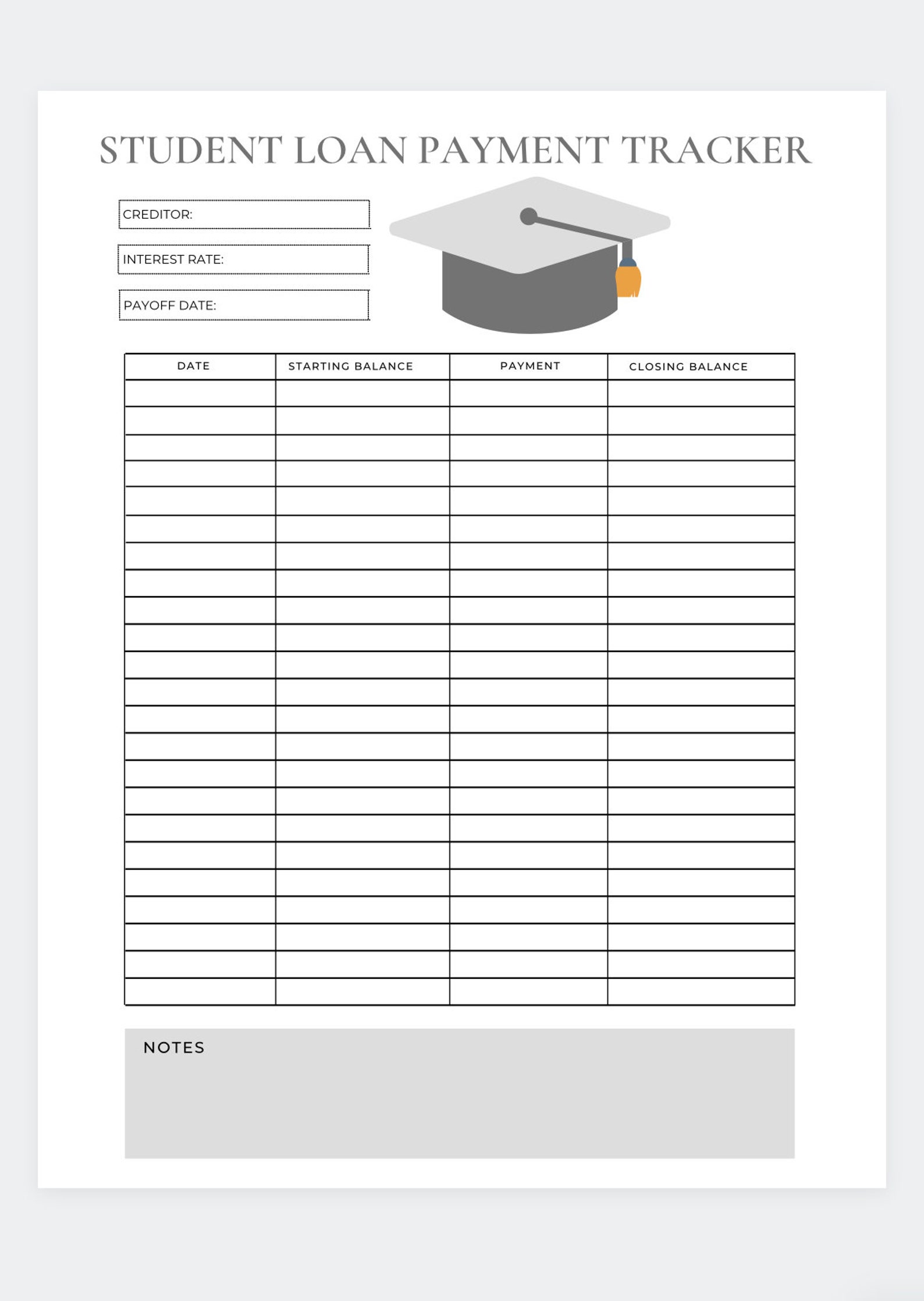 Student Loan Payment Tracker,credit Card Payoff,debt Tracker,debt ...