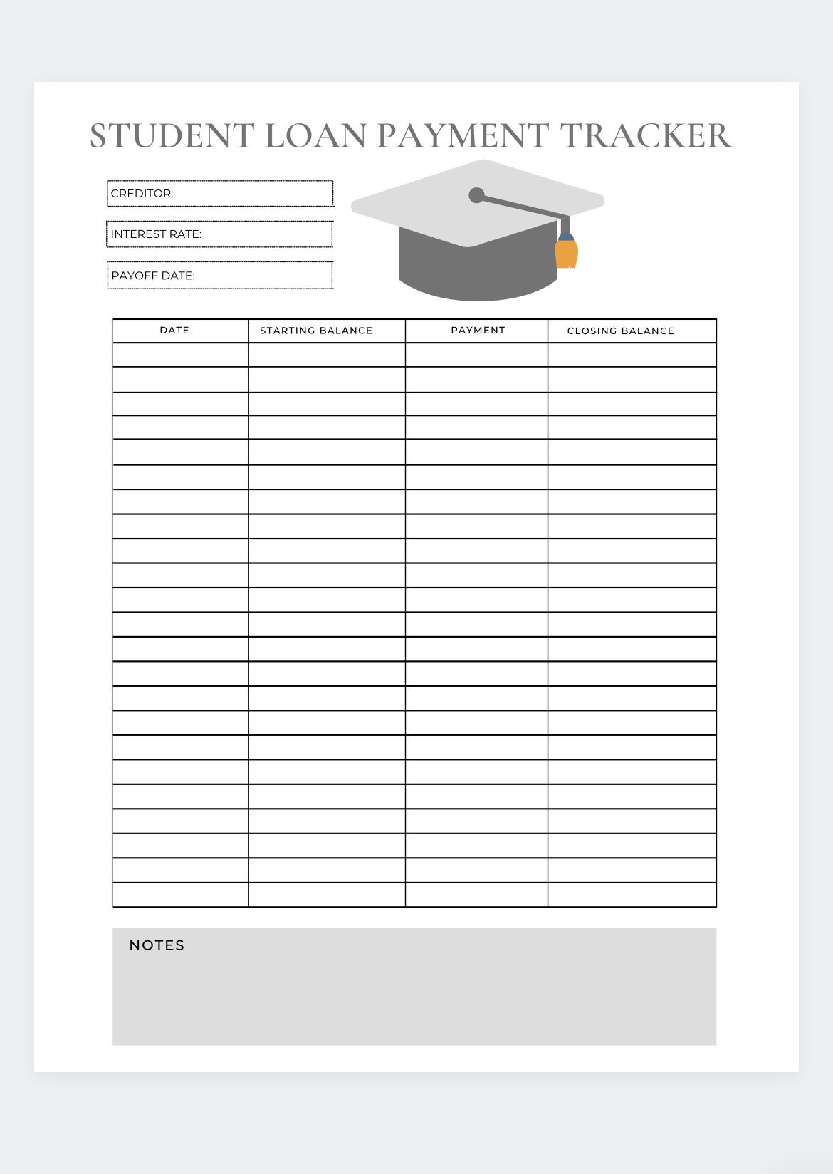 Student Loan Payment Tracker,credit Card Payoff,debt Tracker,debt ...