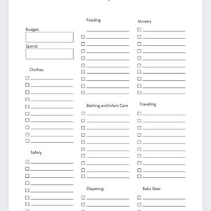 Newborn Baby Checklist, Newborn Arrival Checklist,baby Nursery ...