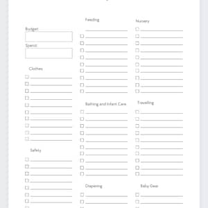 Newborn Baby Checklist, Newborn Arrival Checklist,baby Nursery ...