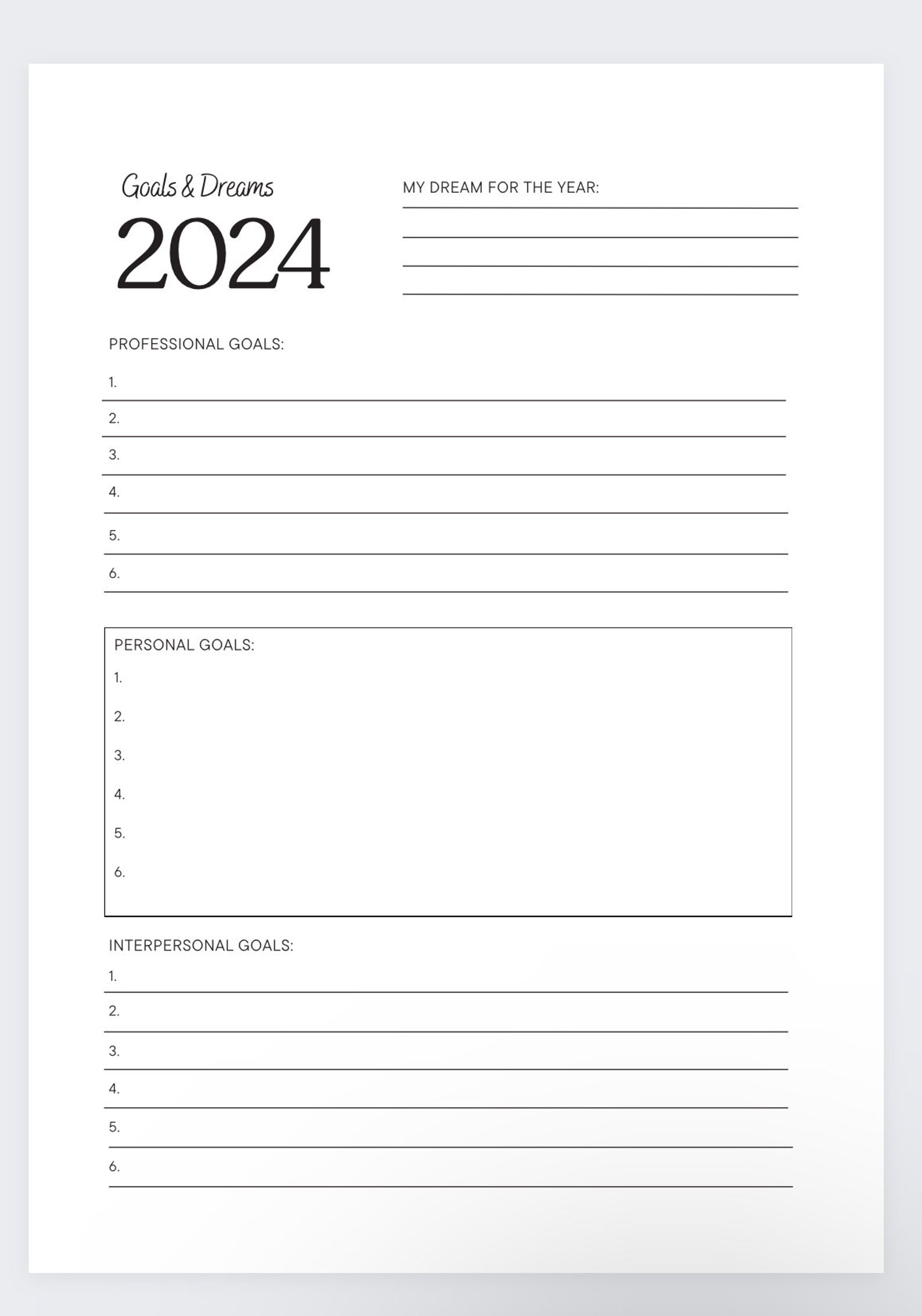 Goal Planner 2024,personal Goal Planner,dream Life Planner,goal Setting ...