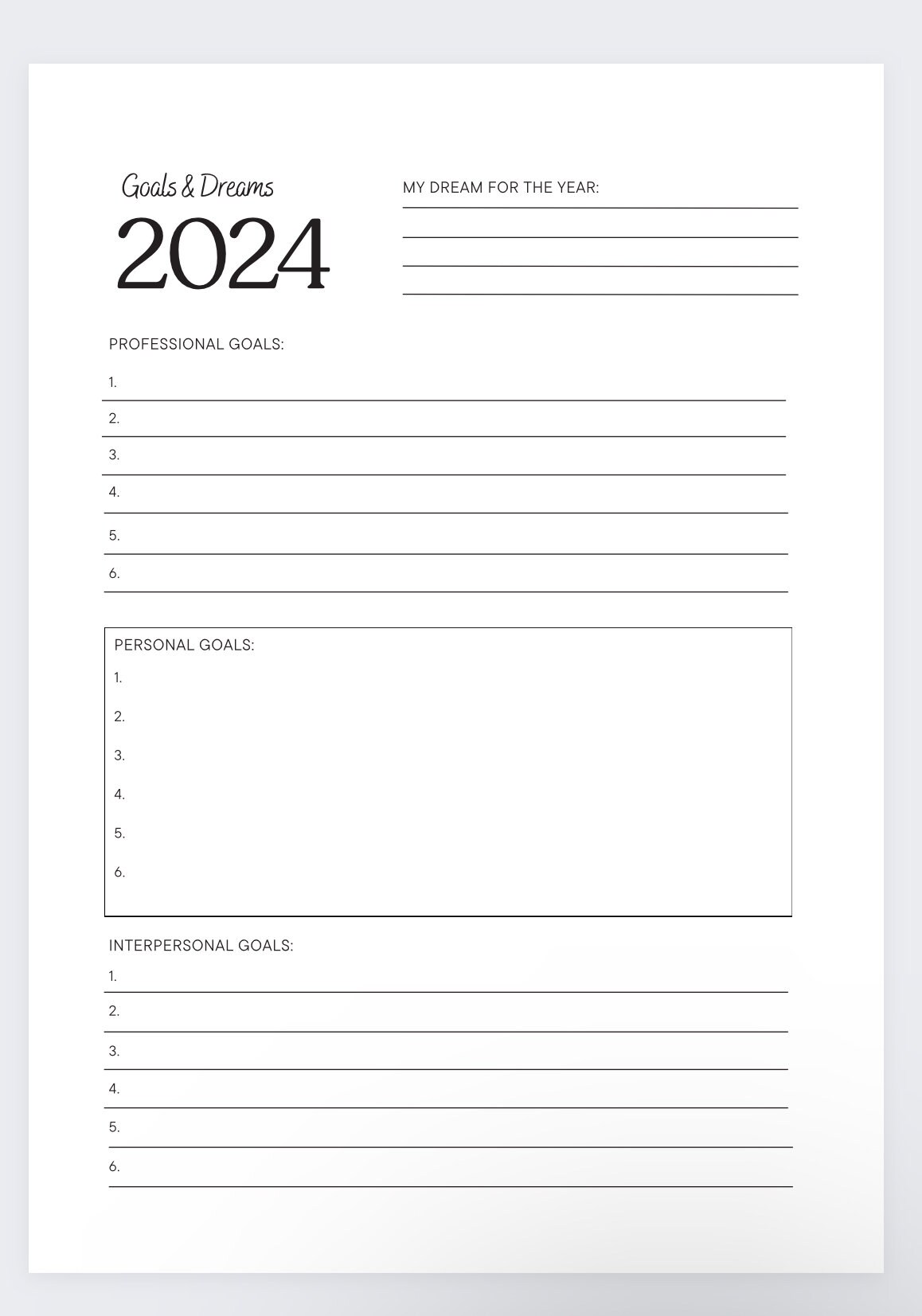 Goal Planner 2024,personal Goal Planner,dream Life Planner,goal Setting ...