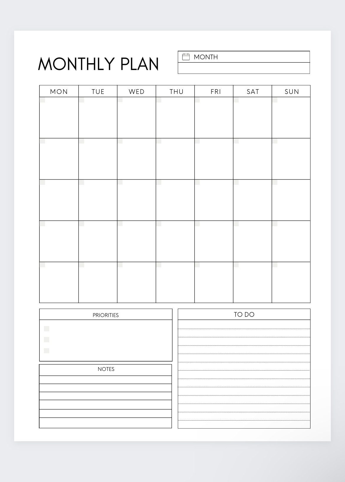 Monthly Planmonthly Plannermonth at a Glancemonthly - Etsy