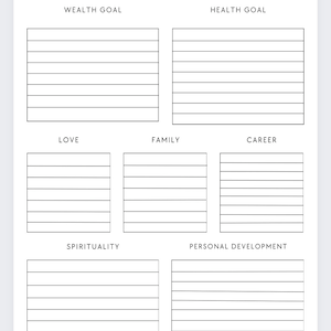 8 Areas of Life Goal Planner: Dream Life Vision, Personal Development ...