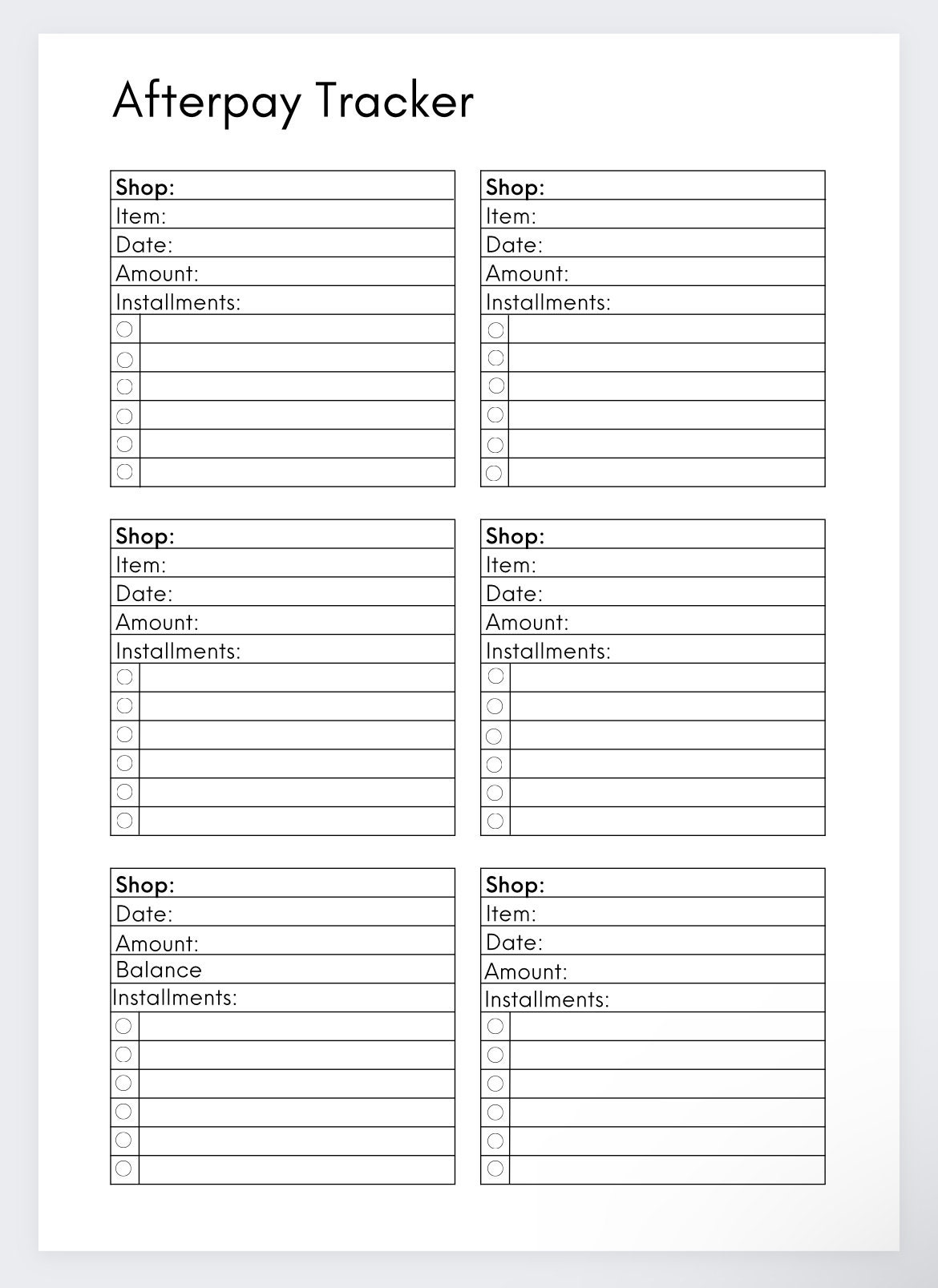Afterpay Tracker,bills Planner,afterpay Planner,expense Tracker ...