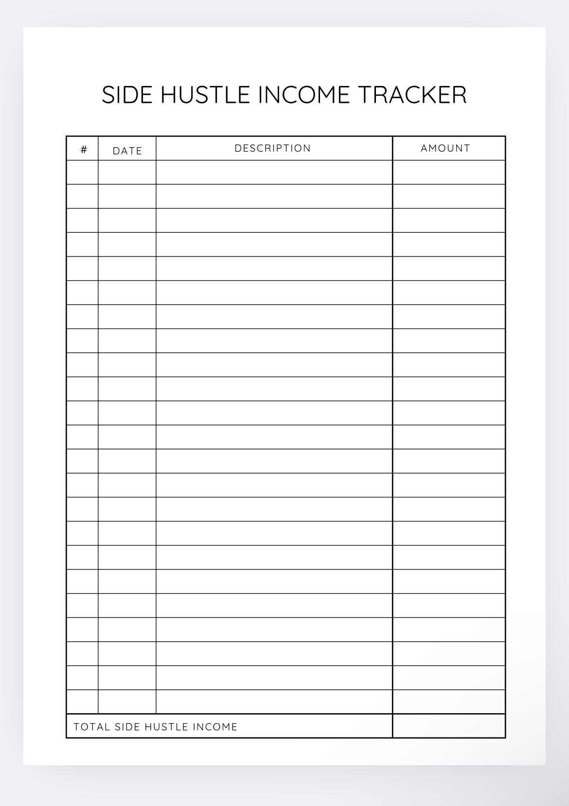 Side Hustle Income Tracker,small Business Profit Tracker, Expense Log ...