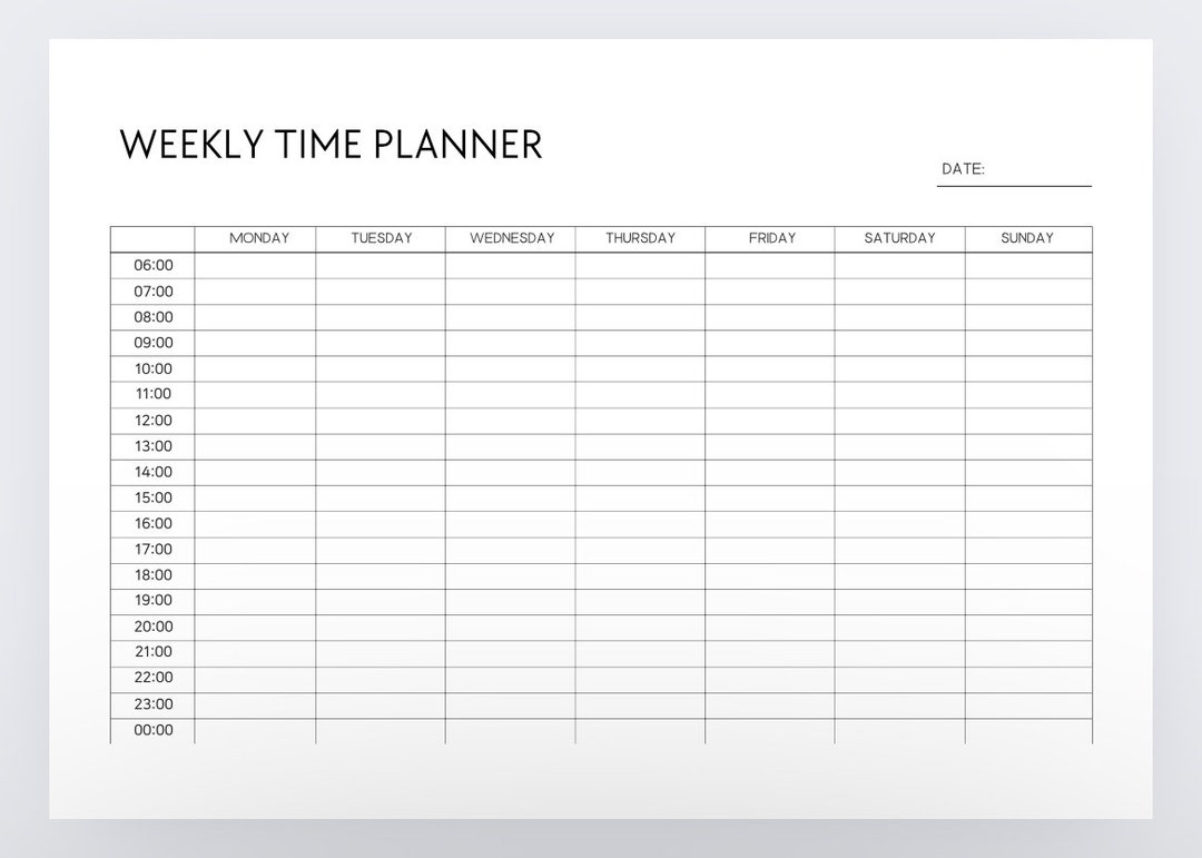 Weekly Time Planner,weekly Schedule Planner,weekly Task Plans,weekly ...