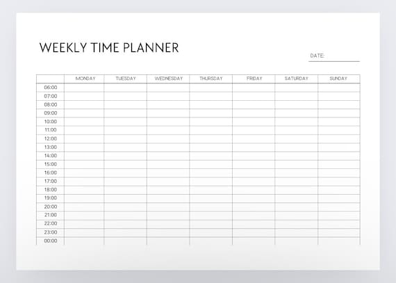 Printable Weekly Planner With Time Slots