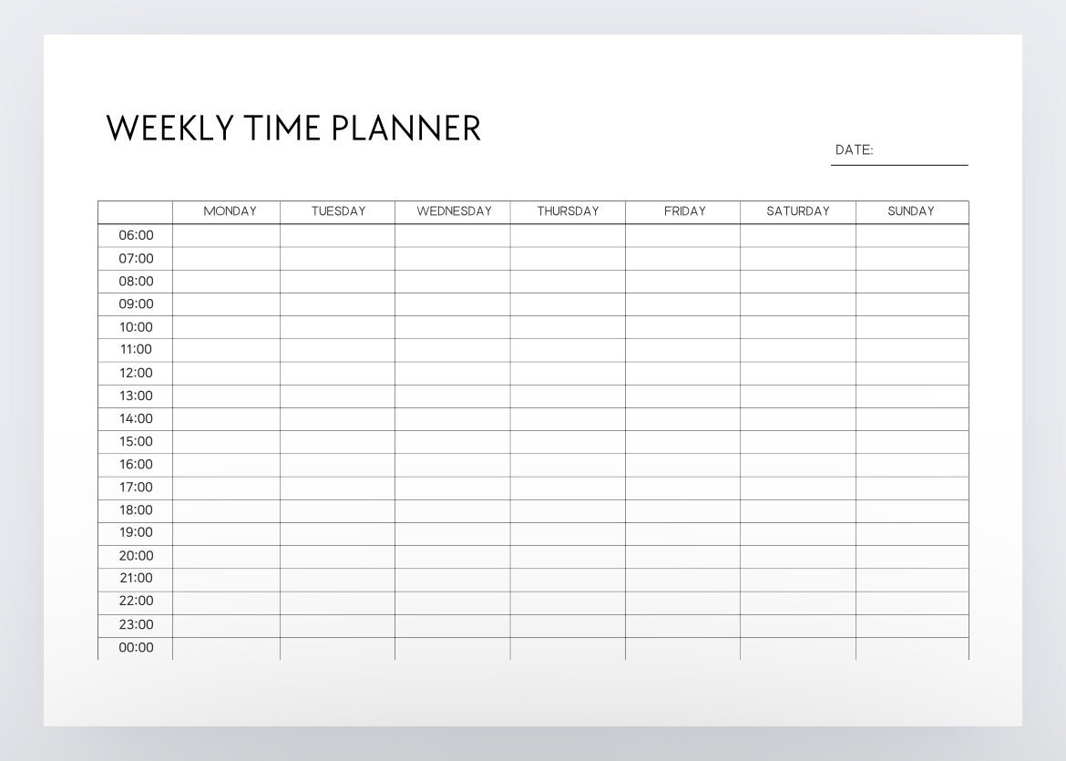 Weekly Time Planner: Printable Schedule Template (PDF) - Etsy