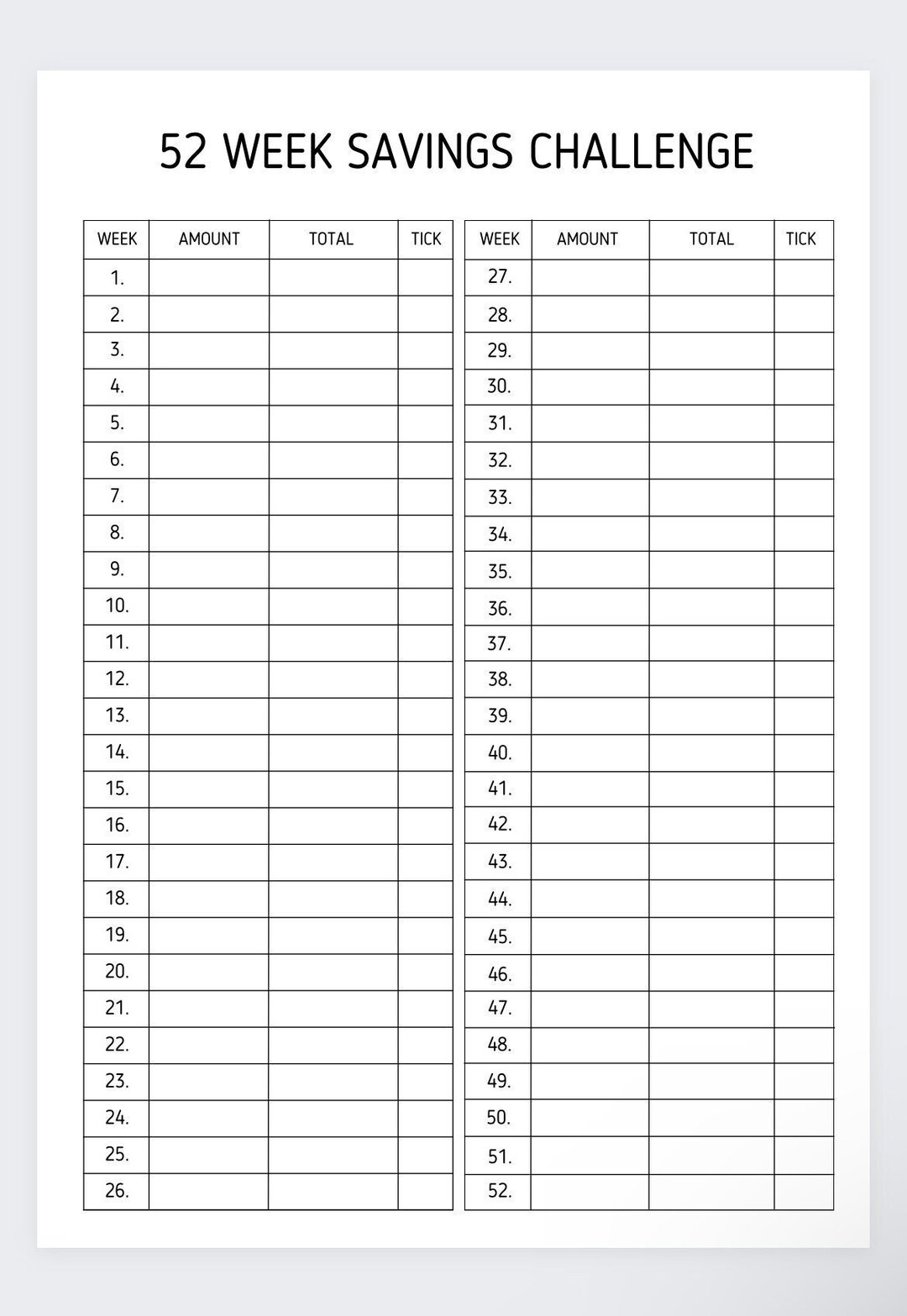 52 Week Savings Challenge savings Binder saving Money savings 