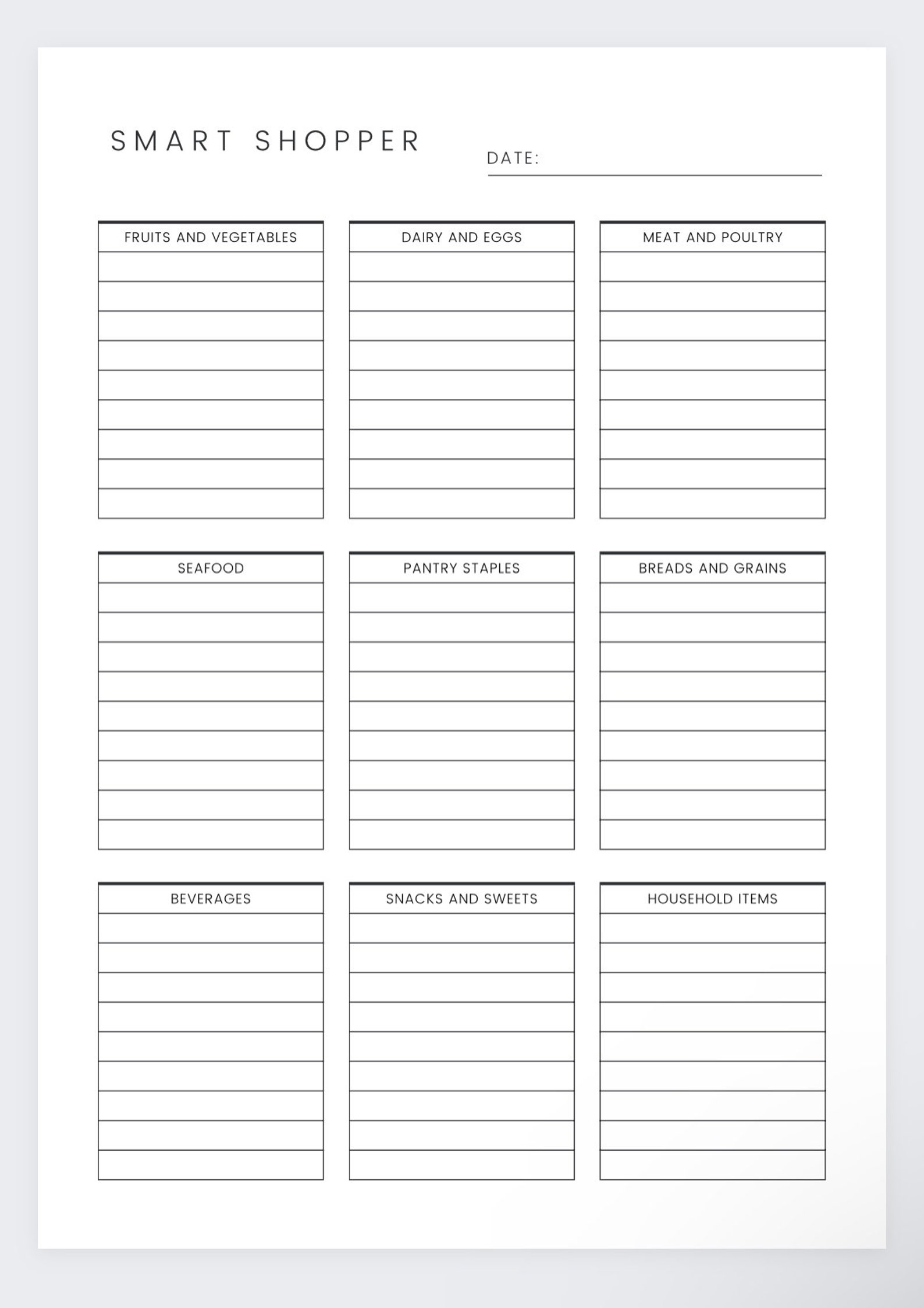 Smart Shopper Planner,shopping List Planner,grocery List,shopping ...