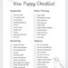 Puppy Checklist,puppy List,puppy Planner,puppy Tracker,dog Checklist ...